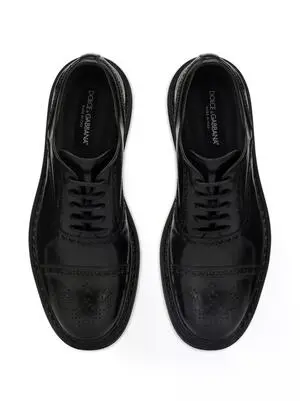 Dolce & Gabbana Brushed Calfskin Oxford Shoes With Brogue Detailing