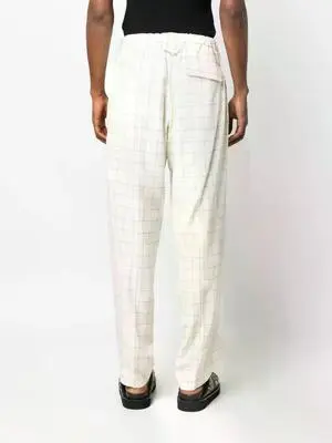 Undercover Windowpane Print Wide-leg Trousers