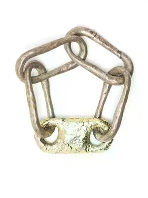 PARTS OF FOUR 18k Yellow Gold And Sterling Roman Large Link Bracelet - Silver