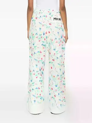 Marni Floral Print Cotton Track Pants