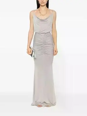 Elisabetta Franchi Gathered Sleeveless Gown