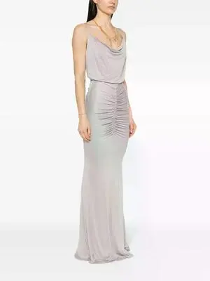 Elisabetta Franchi Gathered Sleeveless Gown
