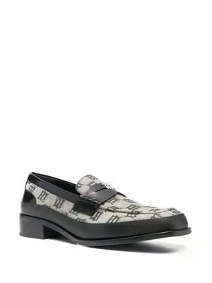 MISBHV Monogram Print Leather Penny Loafers
