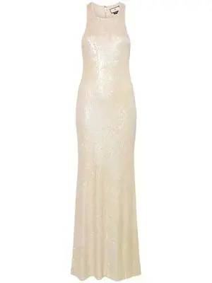 Elisabetta Franchi Racerback Sequin Gown