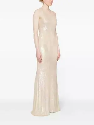 Elisabetta Franchi Racerback Sequin Gown