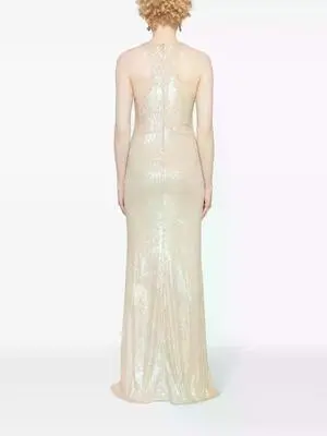 Elisabetta Franchi Racerback Sequin Gown