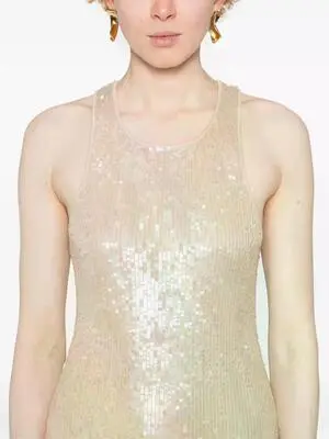 Elisabetta Franchi Racerback Sequin Gown