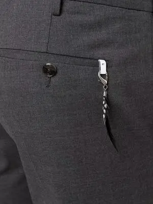 PT TORINO Pressed-crease Charm-detail Tailored Trousers - Grey