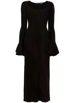 Proenza Schouler Ribbed-knit Flute-sleeved Midi Dress