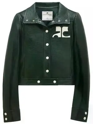 COURREGES Cropped Vinyl Jacket - Green