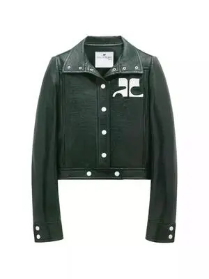 COURREGES Cropped Vinyl Jacket - Green
