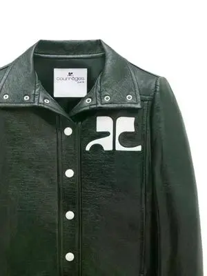 COURREGES Cropped Vinyl Jacket - Green