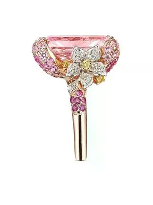 ANABELA CHAN 18kt Rose Gold Cinderella Sapphire Cocktail Ring - Pink