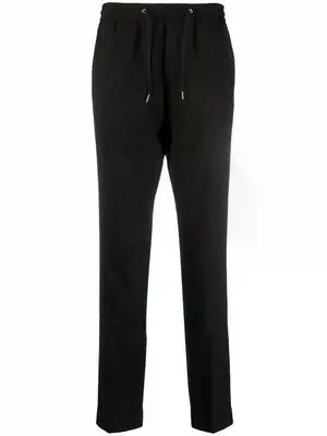 Paul Smith Wool Drawstring Tapered Trousers - Black