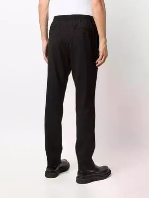 Paul Smith Wool Drawstring Tapered Trousers - Black
