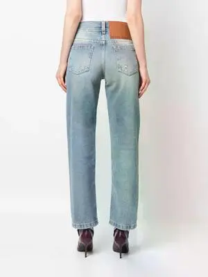 Palm Angels Distressed Straight Leg Jeans