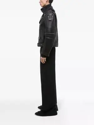 Helmut Lang Belted Leather Biker Jacket - Black