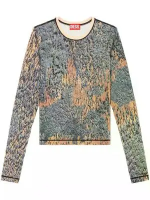 DIESEL® Graphic Print Long Sleeve Top