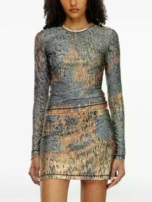 DIESEL® Graphic Print Long Sleeve Top
