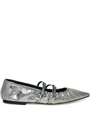 MSGM Metallic-finish Ballerina Shoes