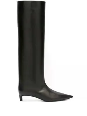 JIL SANDER Knee-high Leather Boots - Black