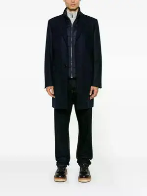 FAY Layered Wool-cashmere Blend Overcoat