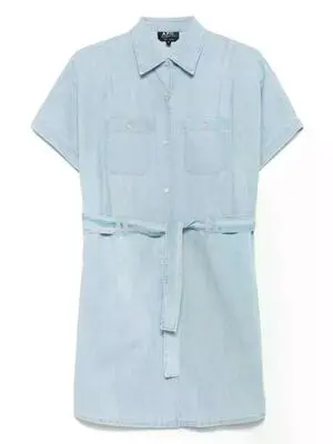 A.p.c. Suzanne Mini Dress - Blue
