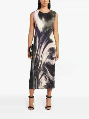 Simkhai Evana Watercolour-effect Midi Dress - Black