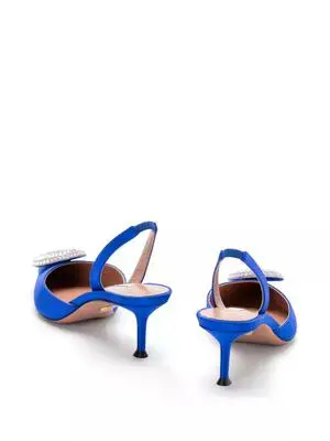 AQUAZZURA Crystal Embellished Slingback Pumps - Blue