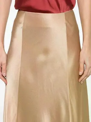 Alberta Ferretti Satin Maxi Skirt - Brown