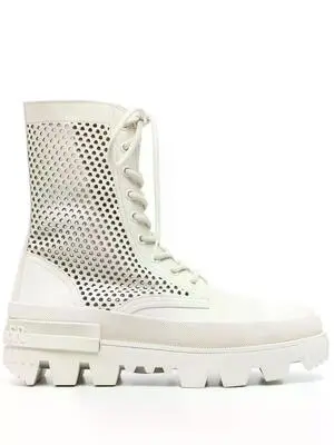 Moncler Perforated Lace-up Boots - Neutrals