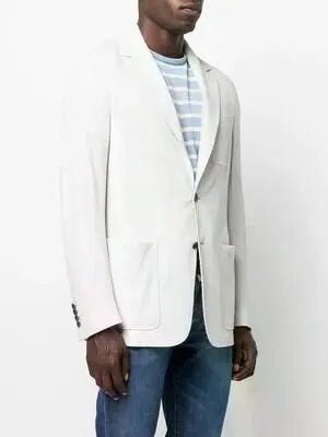 Canali Fitted Single-breasted Button Blazer - Grey