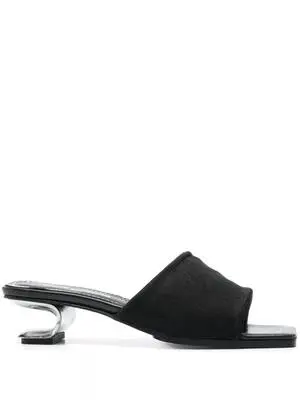 NICOLE SALDANA Sarah Mules With Sculptural Heel - Black