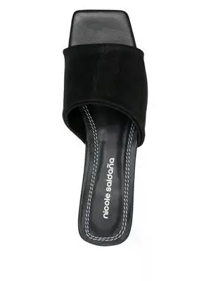 NICOLE SALDANA Sarah Mules With Sculptural Heel - Black