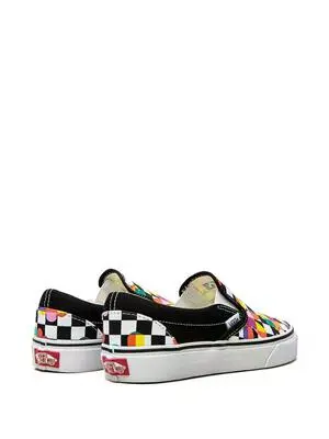 VANS Classic Floral Checkerboard Slip-on Sneakers - Black
