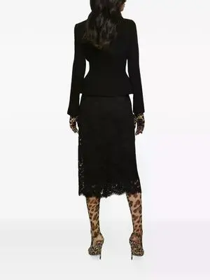 Dolce & Gabbana Floral Lace Midi Skirt