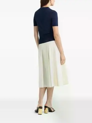 PATOU Pleated Twill Midi Skirt