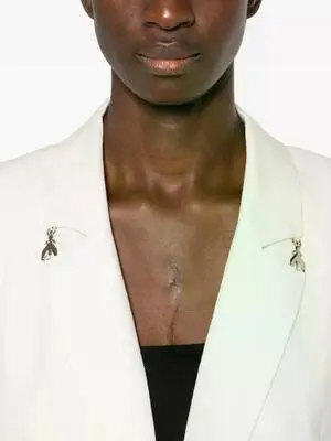 Patrizia Pepe Logo-plaque Detailed Blazer - Neutrals