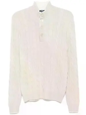 BARBA NAPOLI Virgin Wool Blend Cable Knit Sweater