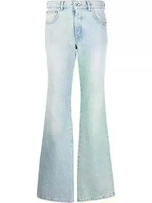 Off-White Bleach Baby Baggy Flared Jeans - Blue