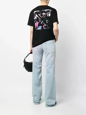 Off-White Bleach Baby Baggy Flared Jeans - Blue