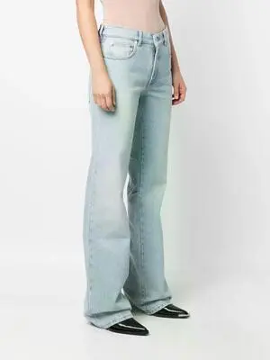 Off-White Bleach Baby Baggy Flared Jeans - Blue