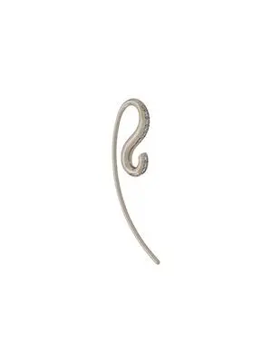 Charlotte Chesnais 18kt White Gold Petit Hook Diamond Single Earring - Silver