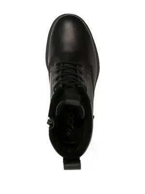 Ecco Grainer Logo-embossed Leather Ankle Boots
