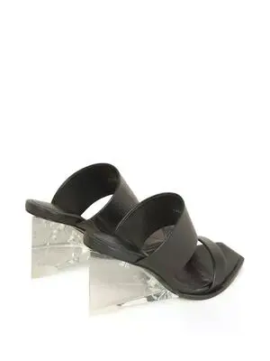 Alexander McQueen 75mm Leather Wedge Sandals - Black