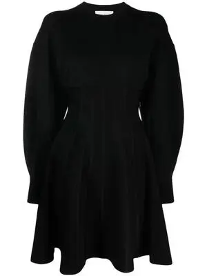 Alexander McQueen Wool-blend Flared Minidress