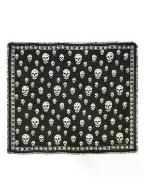 Alexander McQueen Skull-print Wool Scarf - Black
