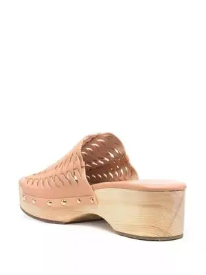 ANCIENT GREEK SANDALS Woven Leather Clogs