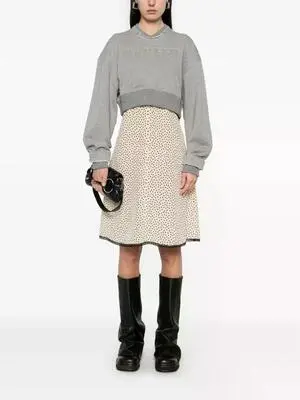 Alexander McQueen Logo-lettering Cropped Sweatshirt
