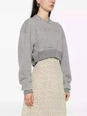 Alexander McQueen Logo-lettering Cropped Sweatshirt
